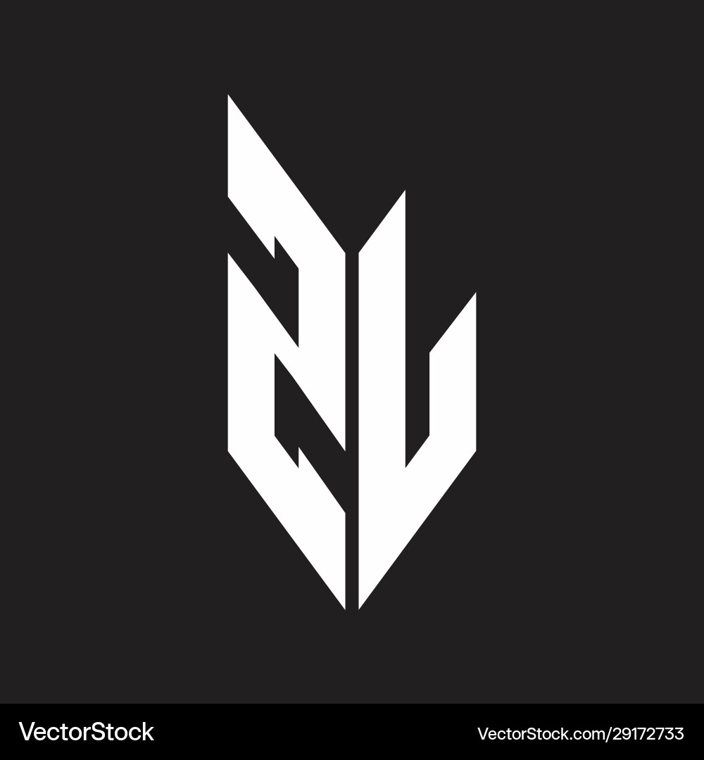 Zl logo monogram with emblem style isolated Vector Image
