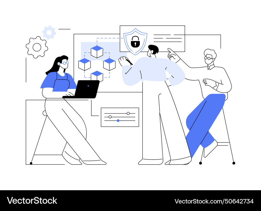 Blockchain cybersecurity isolated cartoon Vector Image