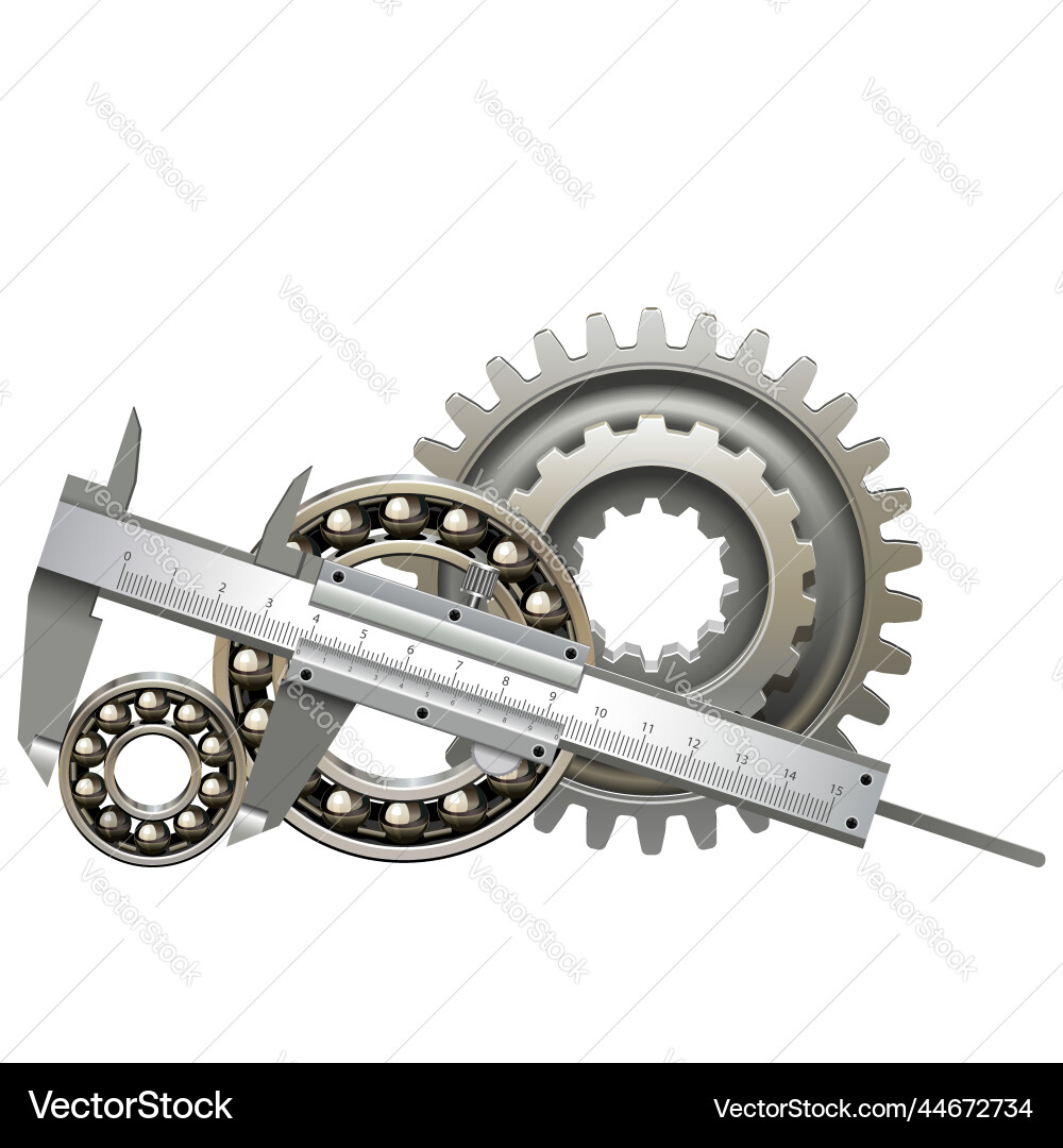 Calipers with bearings and gearwheel Royalty Free Vector