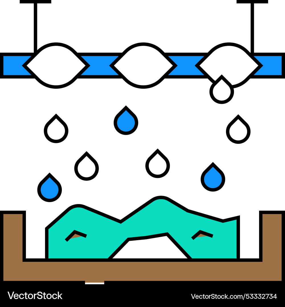 Chemical treatment solid waste icon color Vector Image