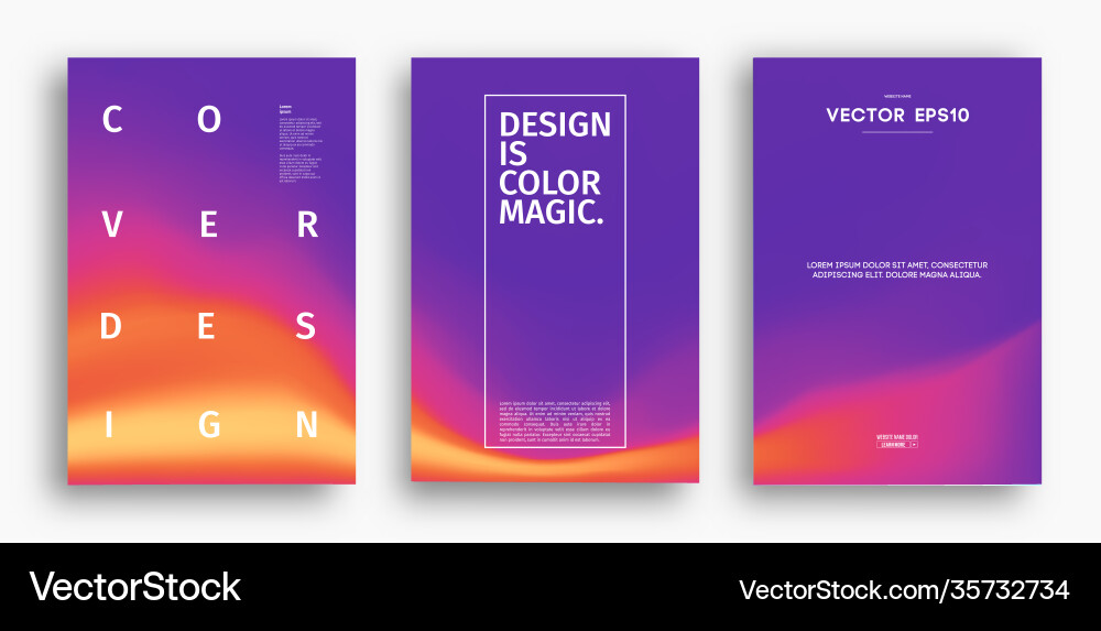 Cover design template with yellow red purple Vector Image