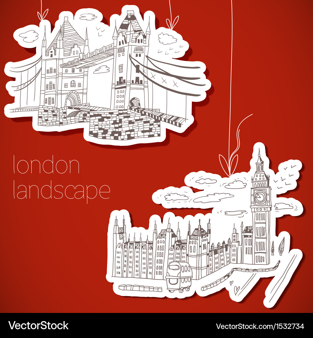 Drawn landscape in vintage style Royalty Free Vector Image