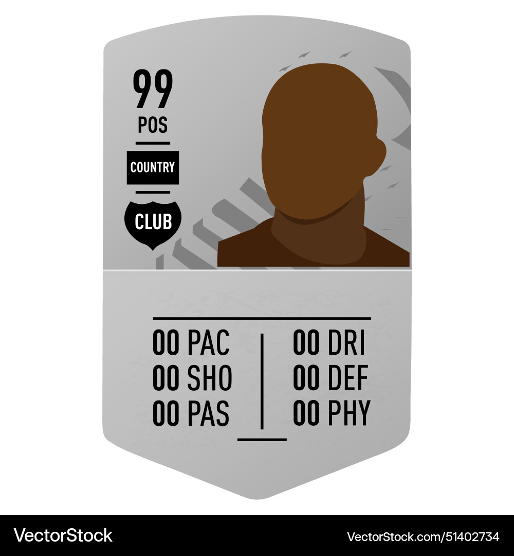 Fut card- fifa ultimate team custom card Vector Image