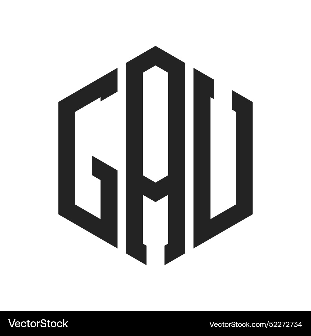 Gau logo design initial letter monogram Royalty Free Vector