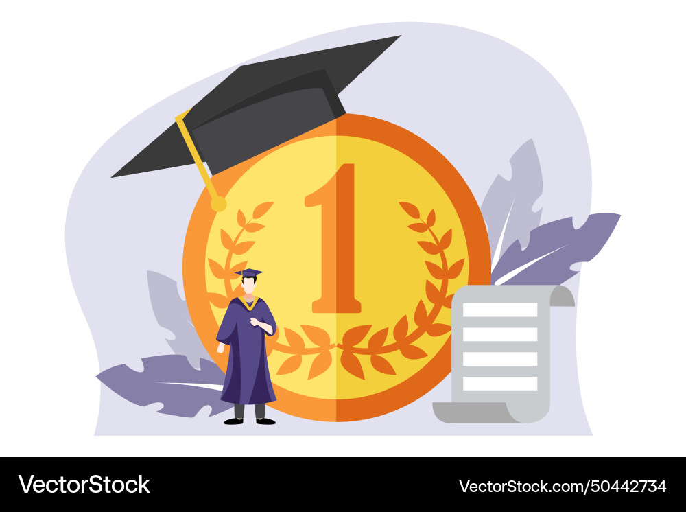 Graduation flat design Royalty Free Vector Image
