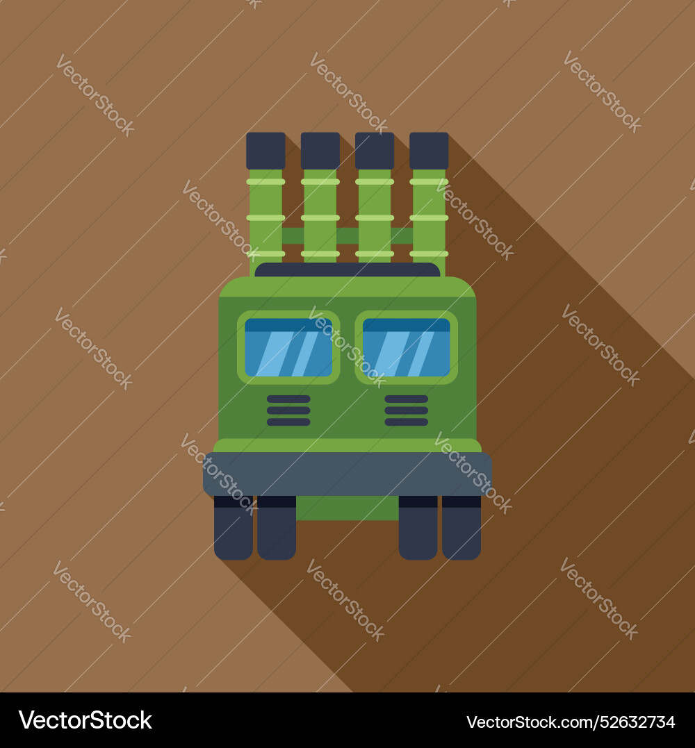 Military vehicle with rocket launcher system Vector Image