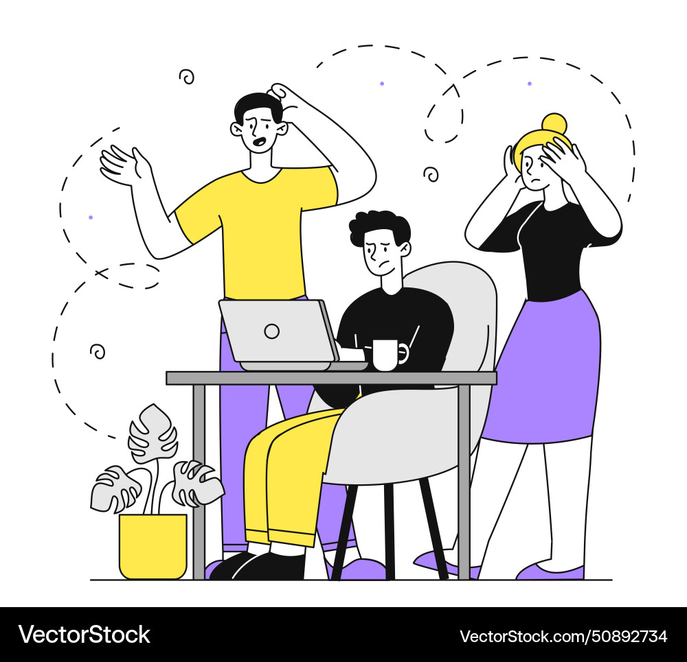 Mistakes at work doodle Royalty Free Vector Image