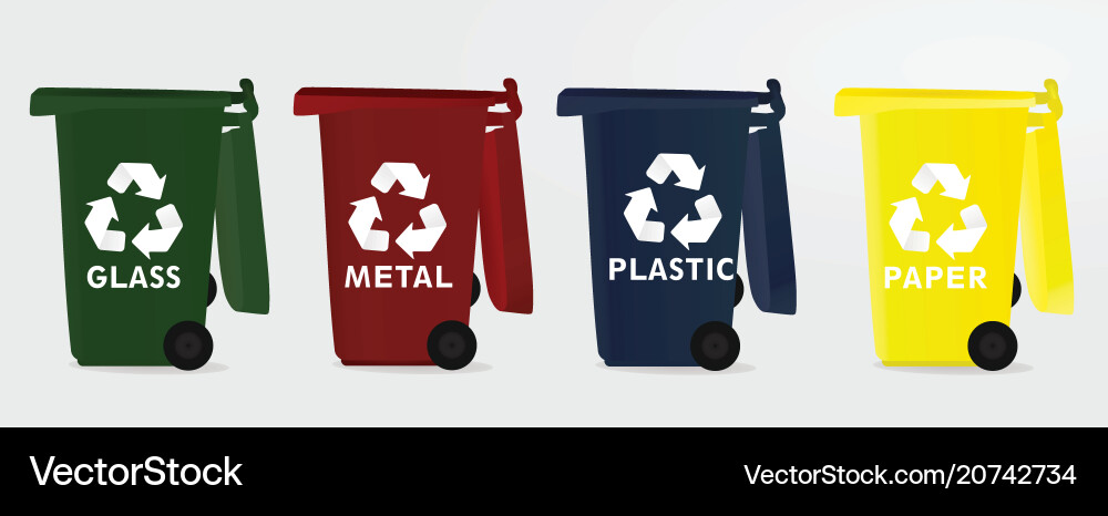 Recycling Bins Collection Royalty Free Vector Image
