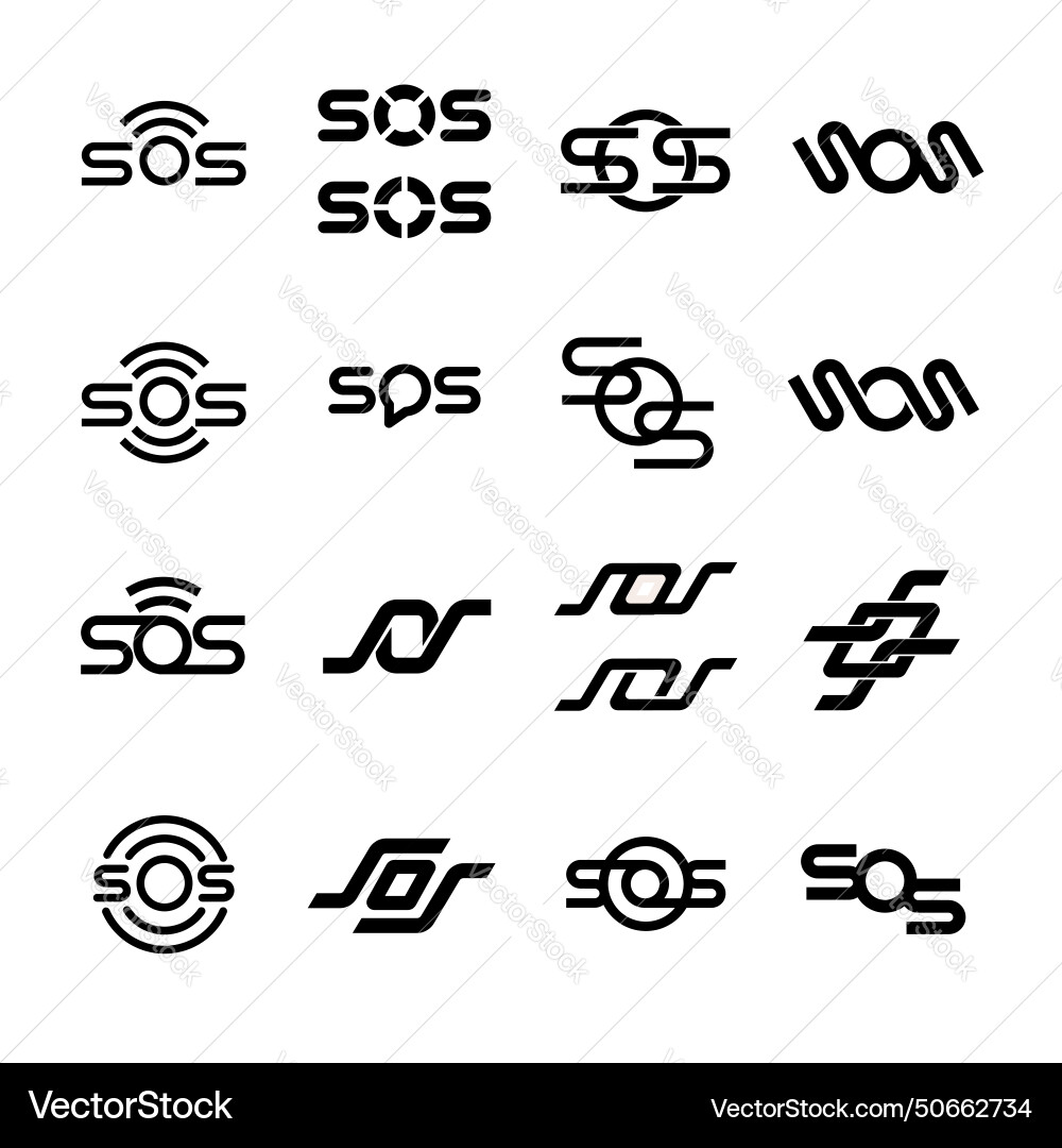 Sos letter monogram logo design Royalty Free Vector Image