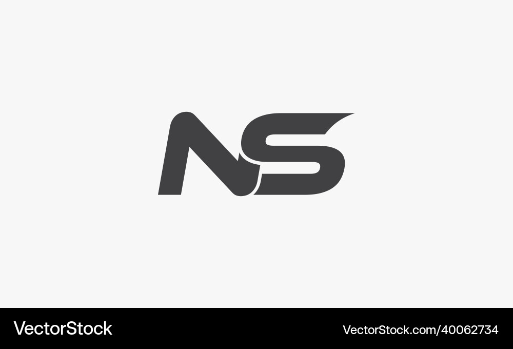 Speed letter ns logo isolated on white background Vector Image