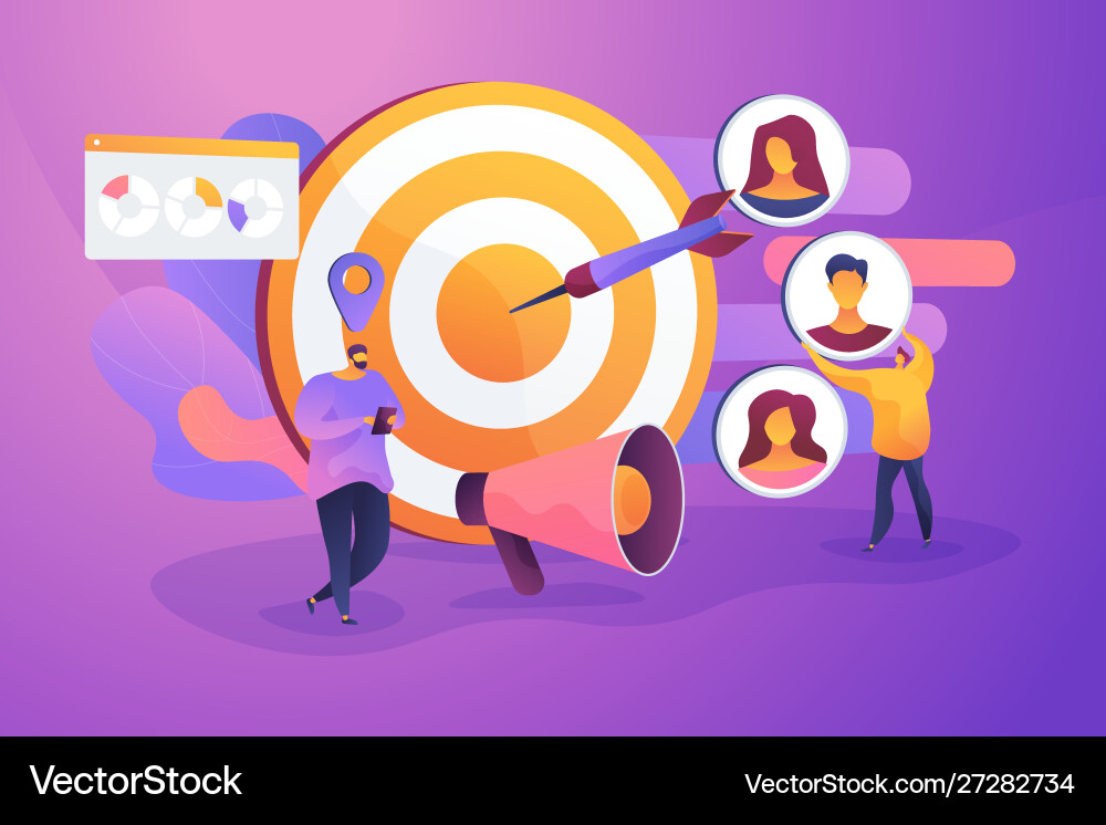 Target advertisement flat Royalty Free Vector Image
