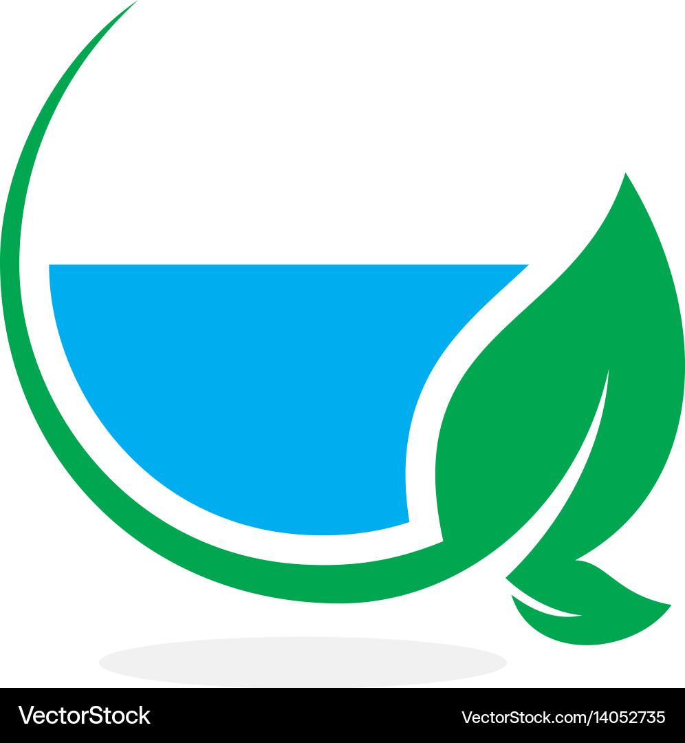 Abstract Water & Leaf Logo Royalty Free Vector Image