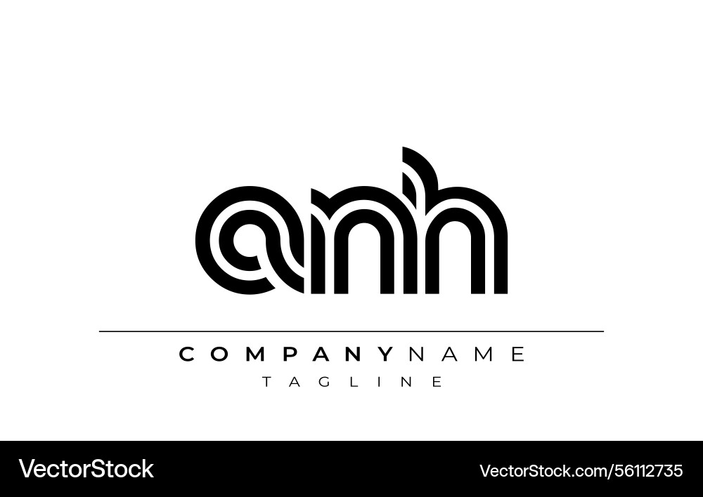 Anh creative unique modern letter logo design Vector Image