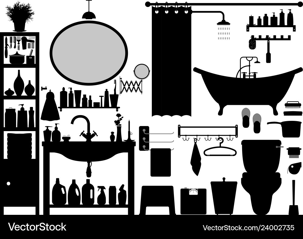 Bathroom toilet design set Royalty Free Vector Image