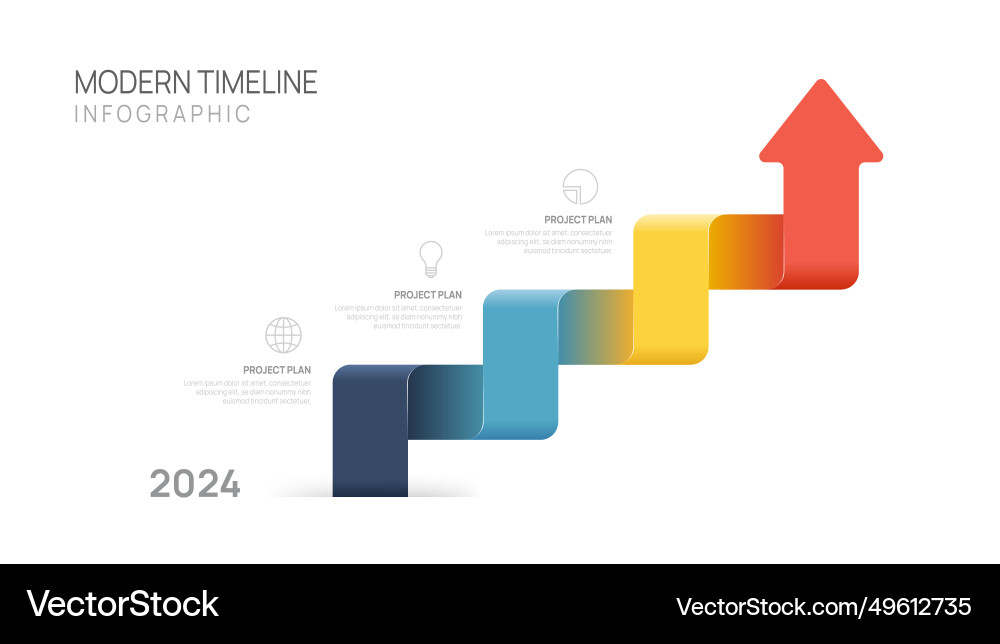 Business infographic upward arrow timeline Vector Image