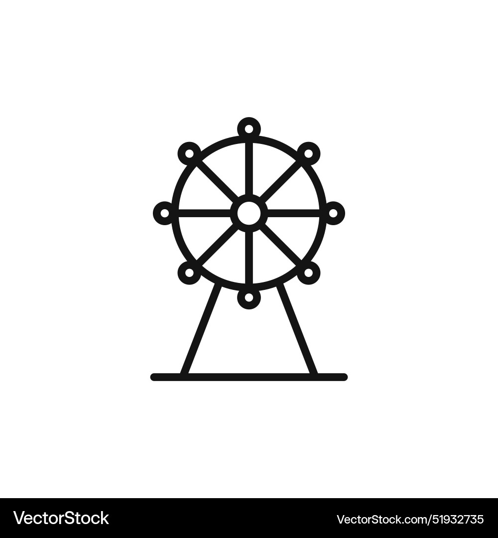 Ferris wheel icon set amusement park ride for Vector Image