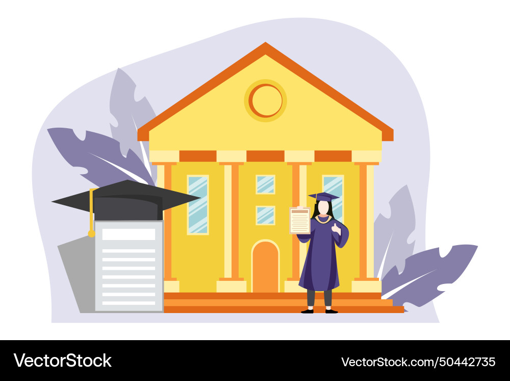 Graduation flat design Royalty Free Vector Image