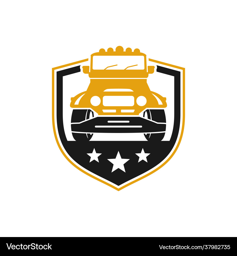 Hartop car shield transport logo Royalty Free Vector Image