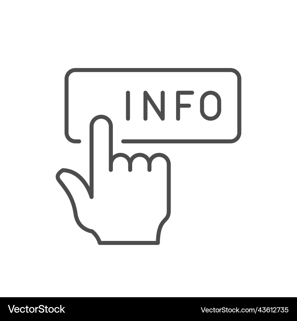 Information button line outline icon Royalty Free Vector