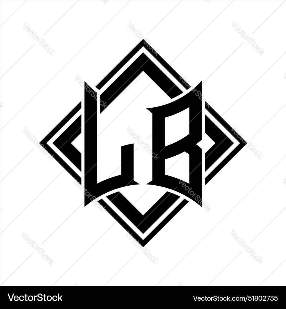 Lb letter logo with abstract shield shape Vector Image