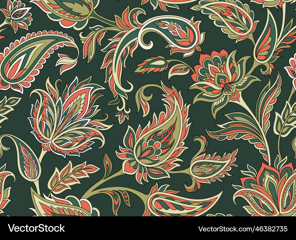 Paisley Floral Pattern Royalty Free Vector Image