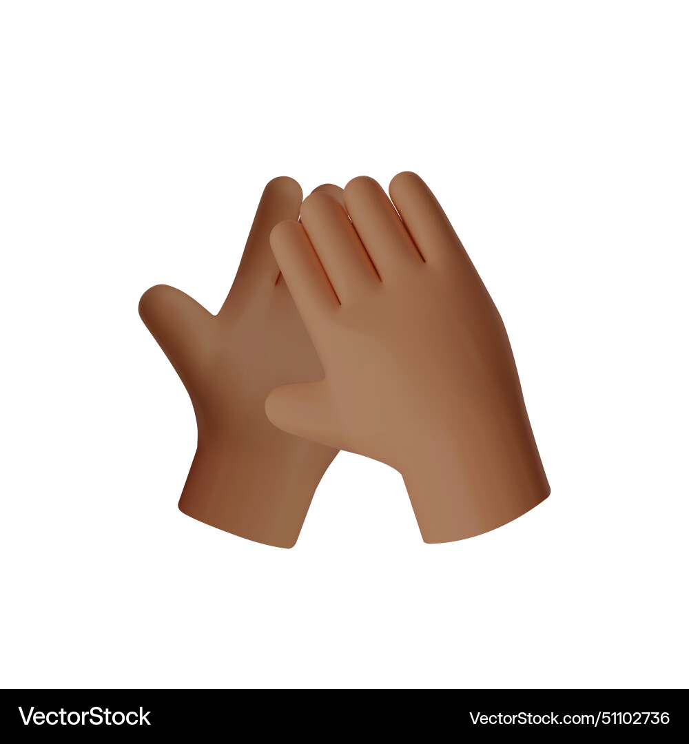3d icon of clapping hands emoticon Royalty Free Vector Image