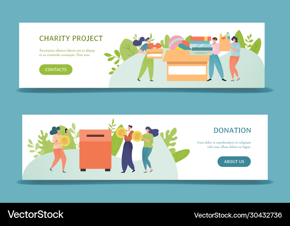 Charity Donation Poster Banner Royalty Free Vector Image
