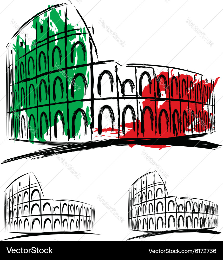 Coliseum on white background Royalty Free Vector Image