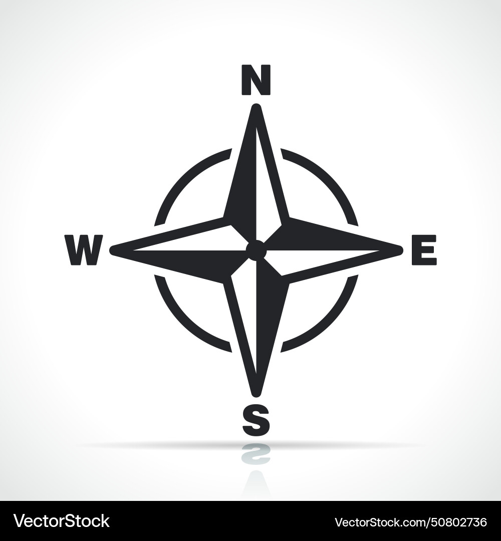 Compass rose icon black design Royalty Free Vector Image