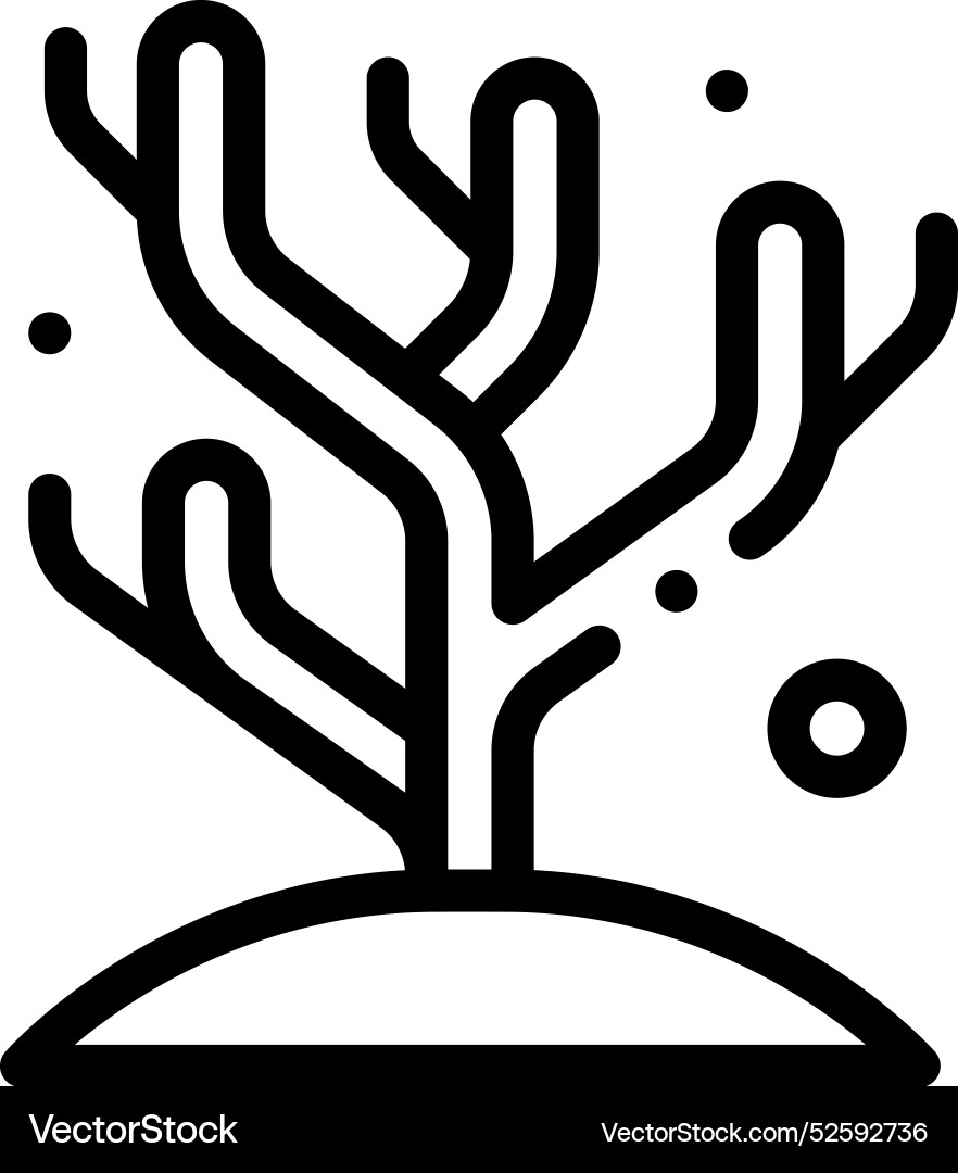 Coral reef icon thin linear style design isolated Vector Image