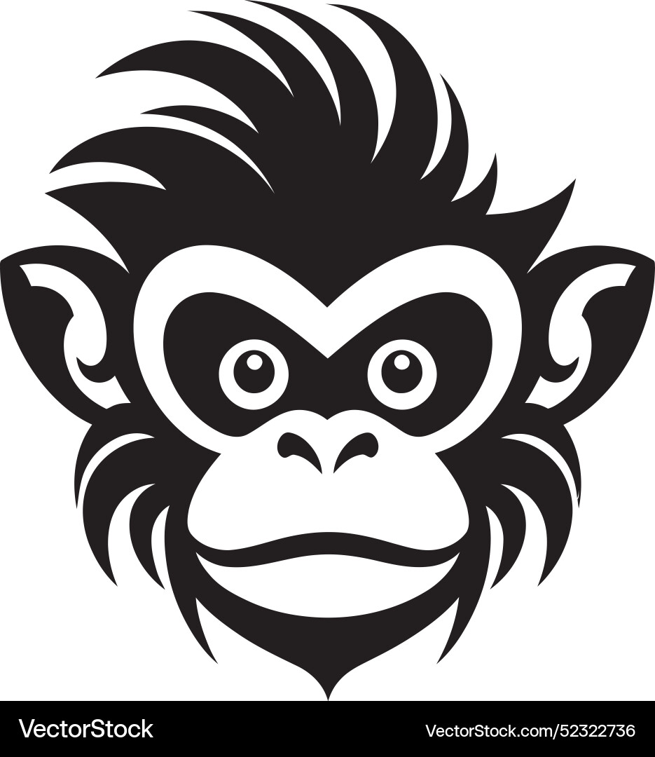 Ebony echoes monkey sketchesinkwell impressions Vector Image