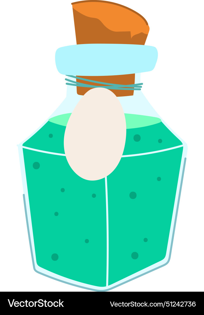 Flask potion bottle cartoon Royalty Free Vector Image