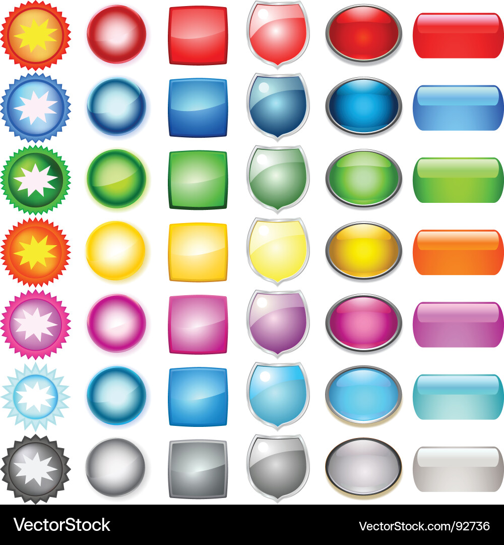 Glossy icon set Royalty Free Vector Image - VectorStock