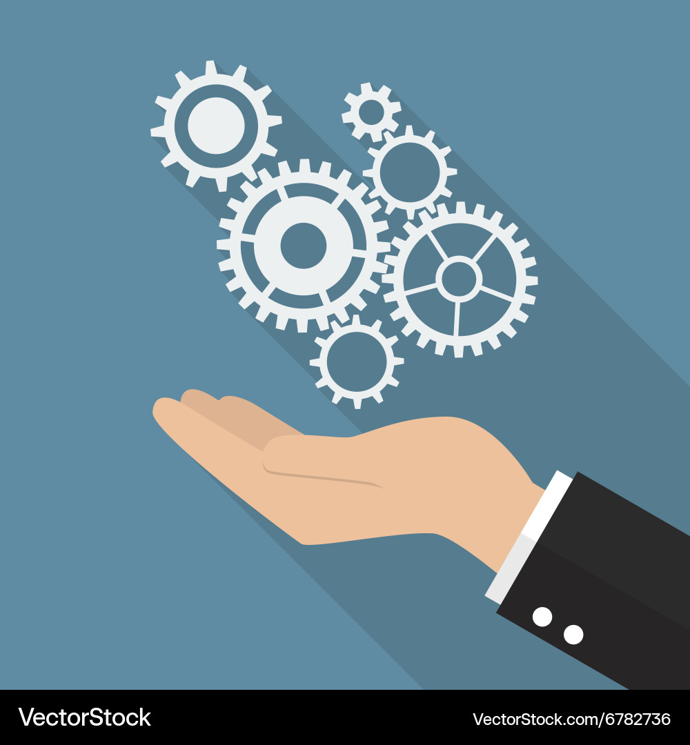 Hand holding mechanism system Royalty Free Vector Image