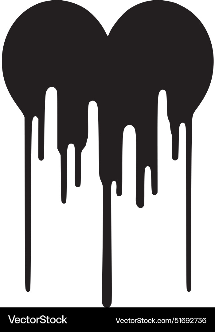 Heart dripping - minimalist and flat logo Vector Image