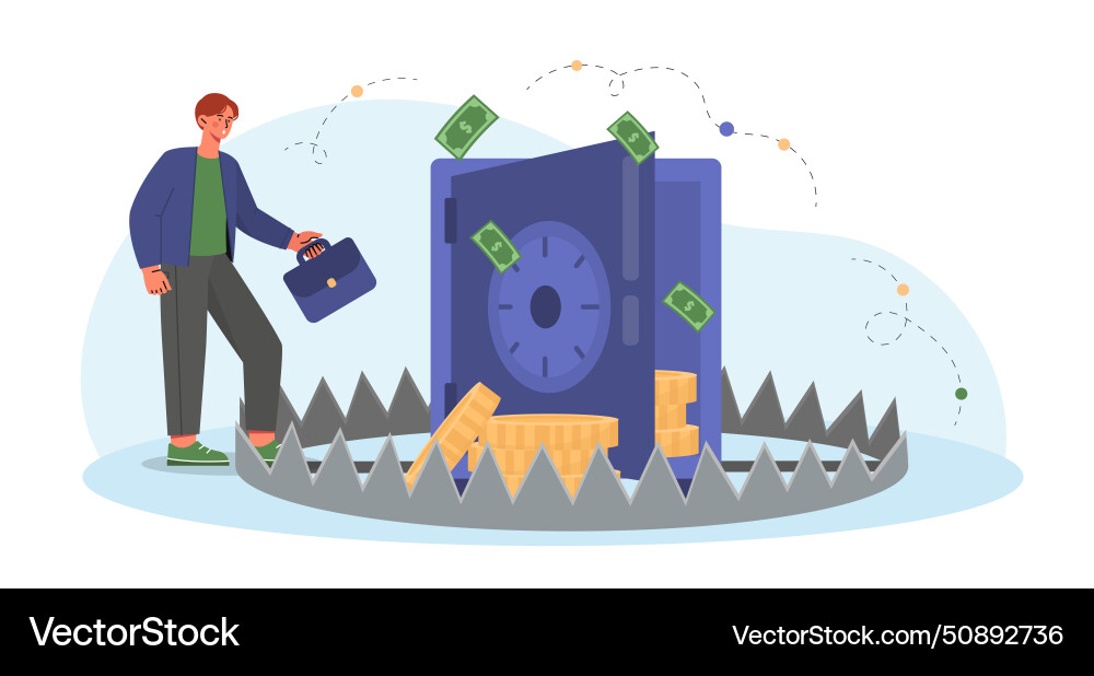 Money trap concept Royalty Free Vector Image - VectorStock