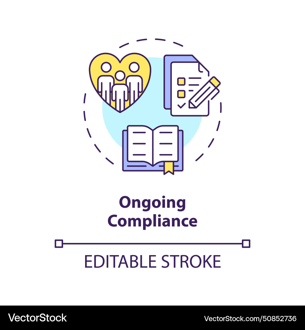 Ongoing compliance multi color concept icon Vector Image