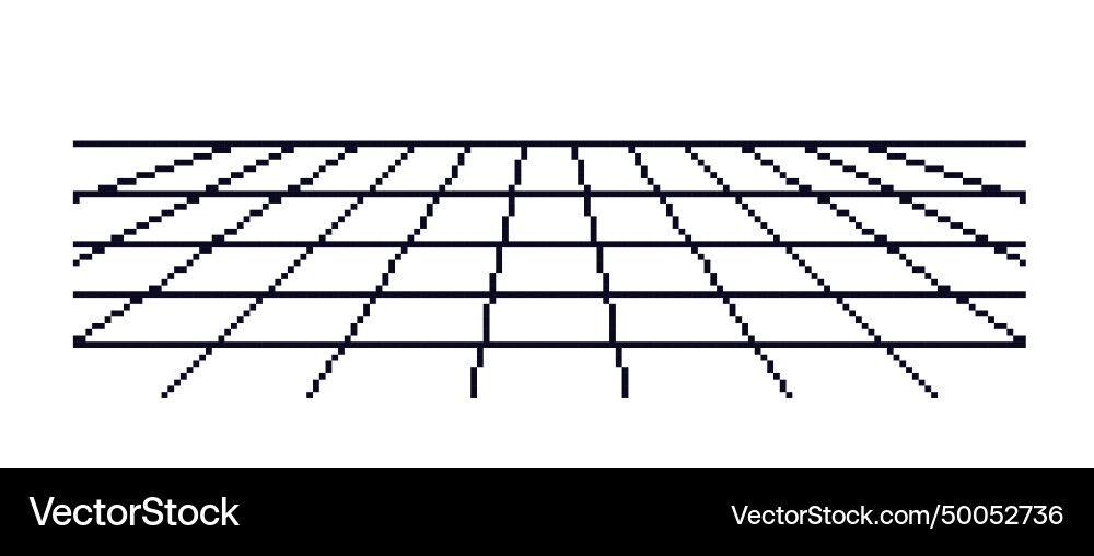 Pixel black perspective mesh template digital Vector Image
