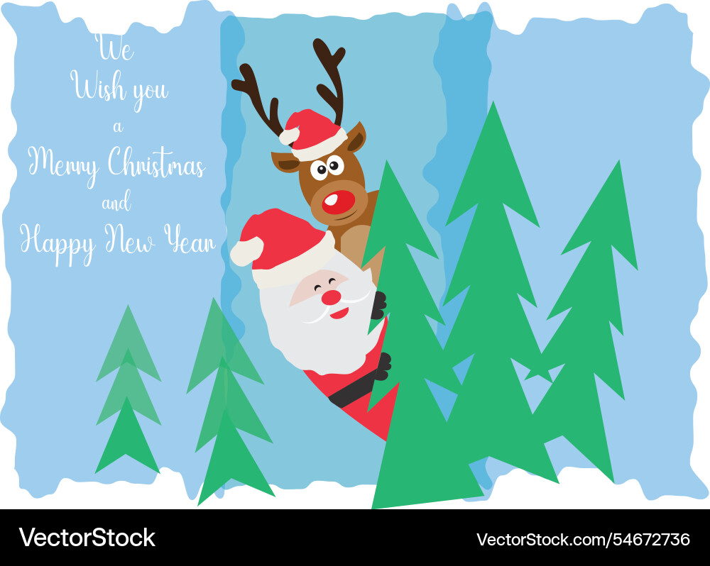 Santa and rudolf Royalty Free Vector Image - VectorStock