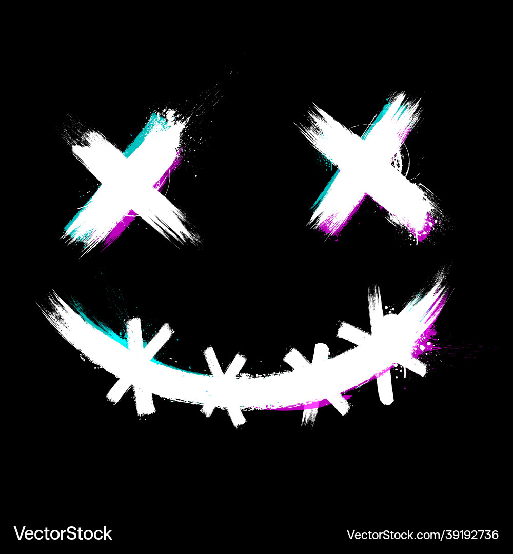 Scary smile face for halloween Royalty Free Vector Image