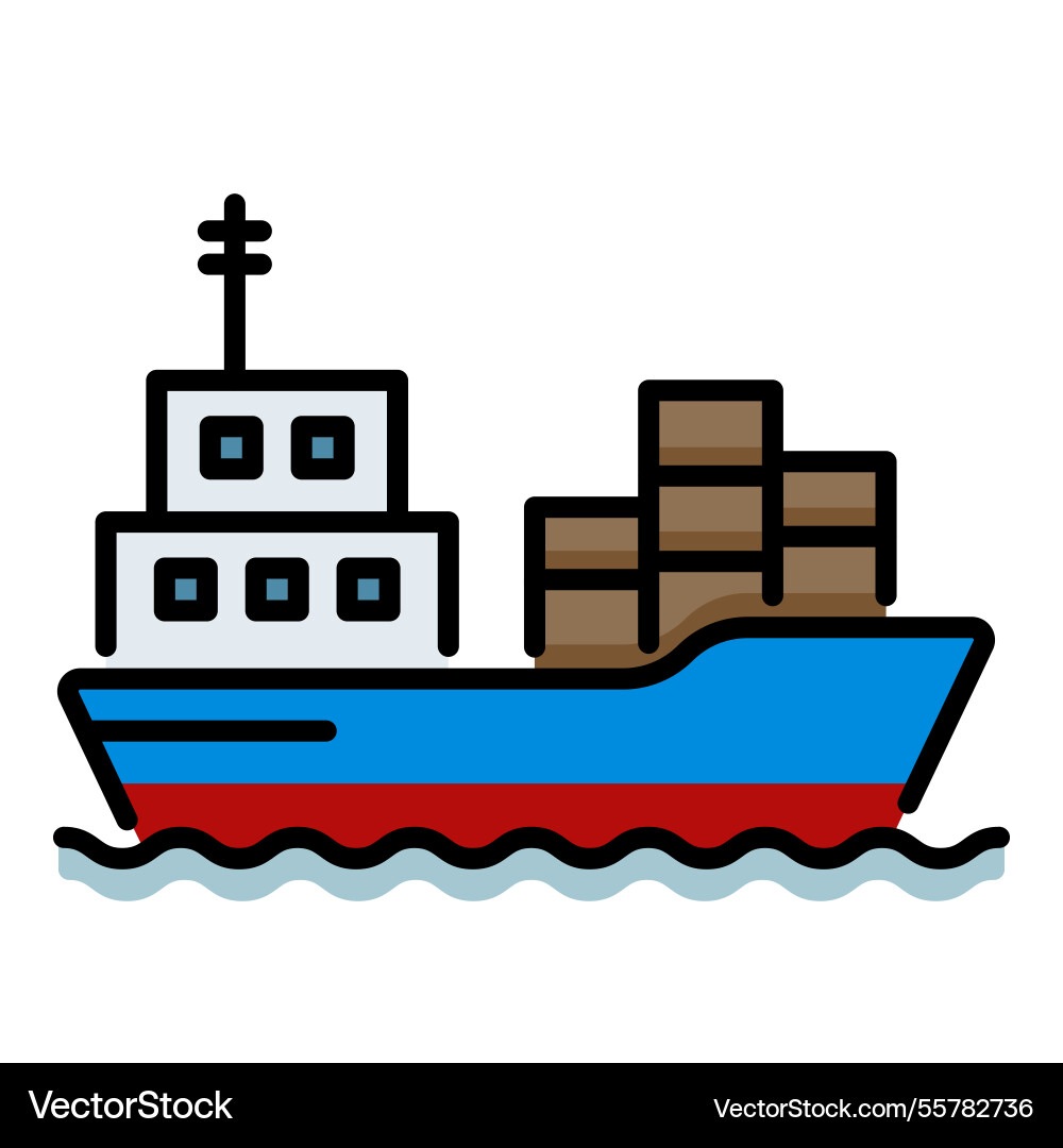 Ship color icon Royalty Free Vector Image - VectorStock