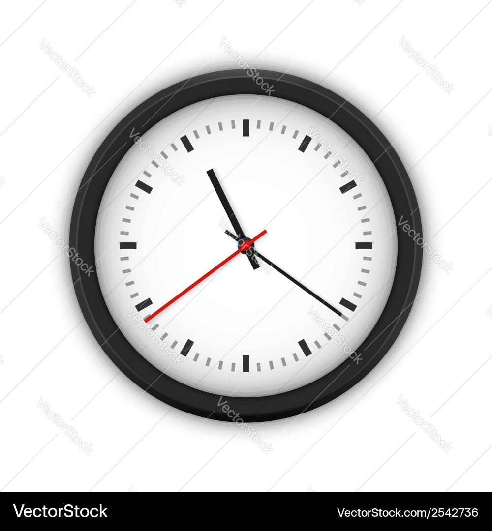 Simple round wall clock Royalty Free Vector Image