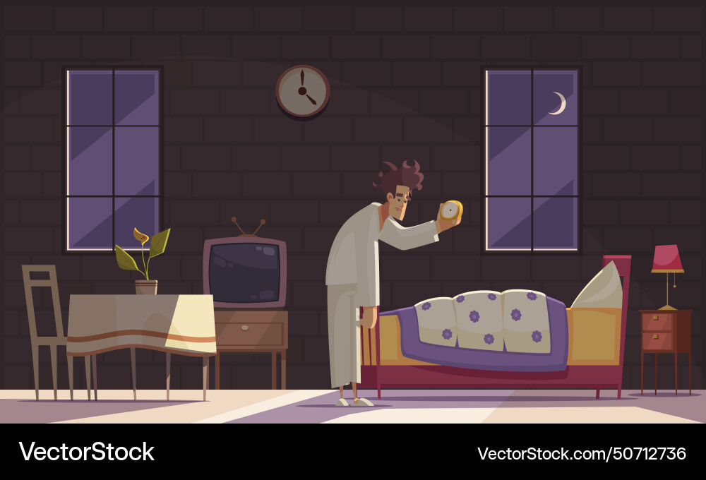 Sleep time and nightstand background Royalty Free Vector