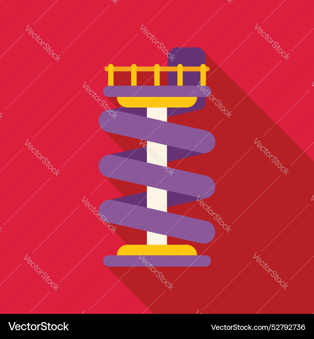 Spiral slide standing on bright red background Vector Image