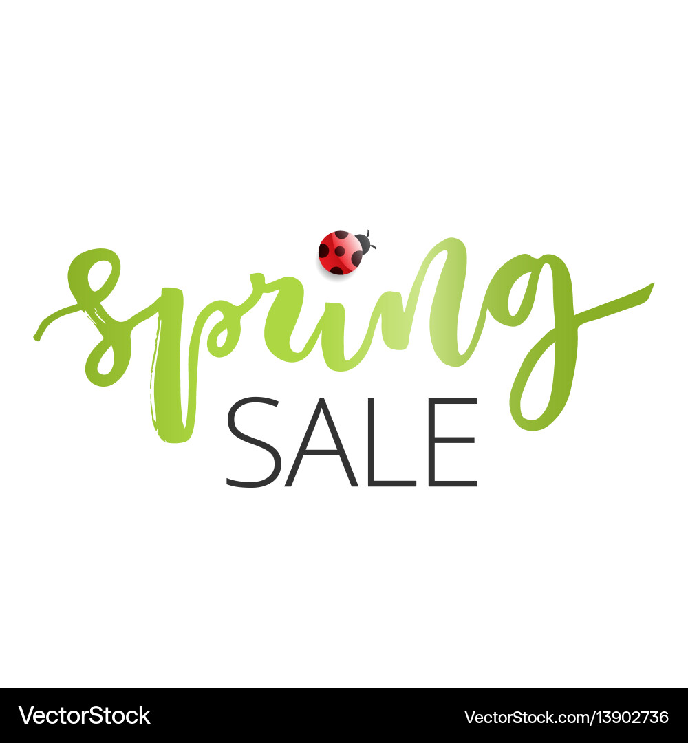 Spring sale hand written inscription Royalty Free Vector