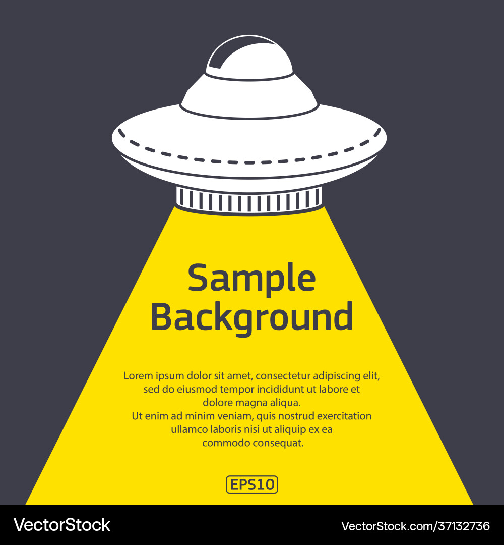 Ufo light with sample text Royalty Free Vector Image