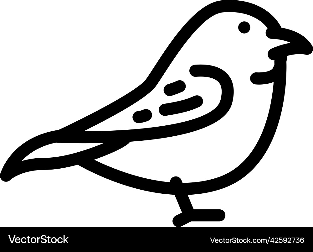 Wren bird line icon Royalty Free Vector Image - VectorStock