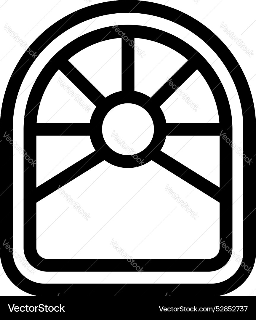 Arched window with circular detailing providing Vector Image