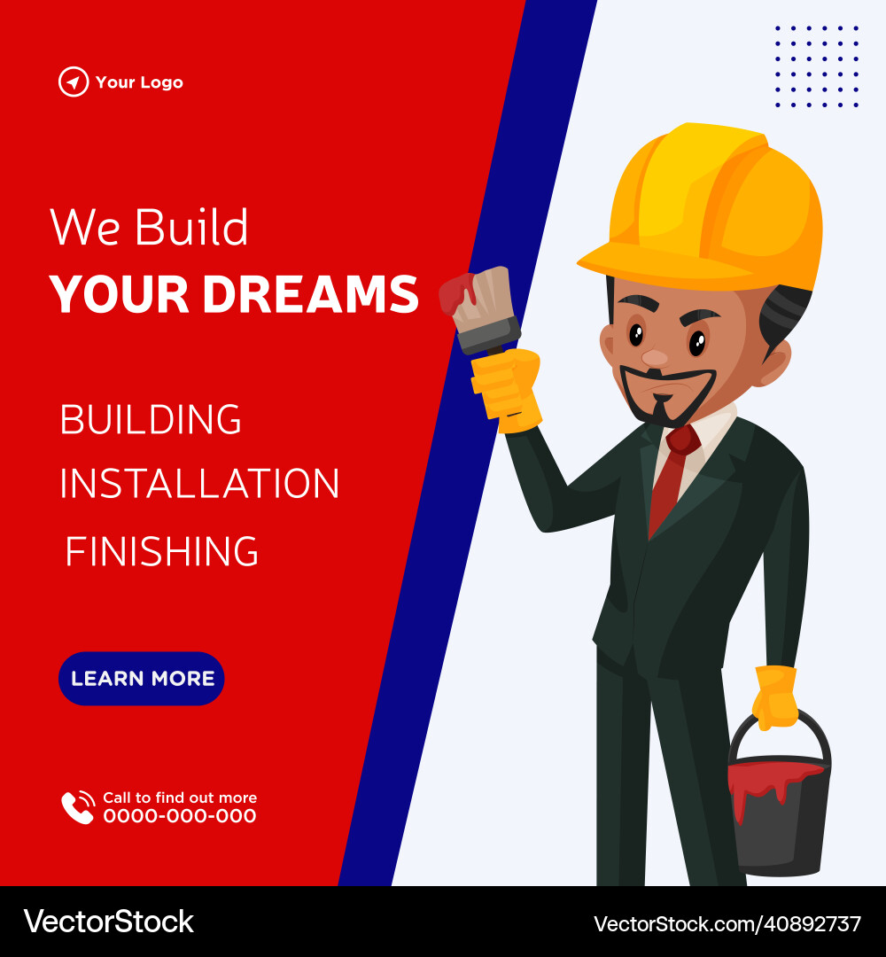 Banner design of engineer Royalty Free Vector Image