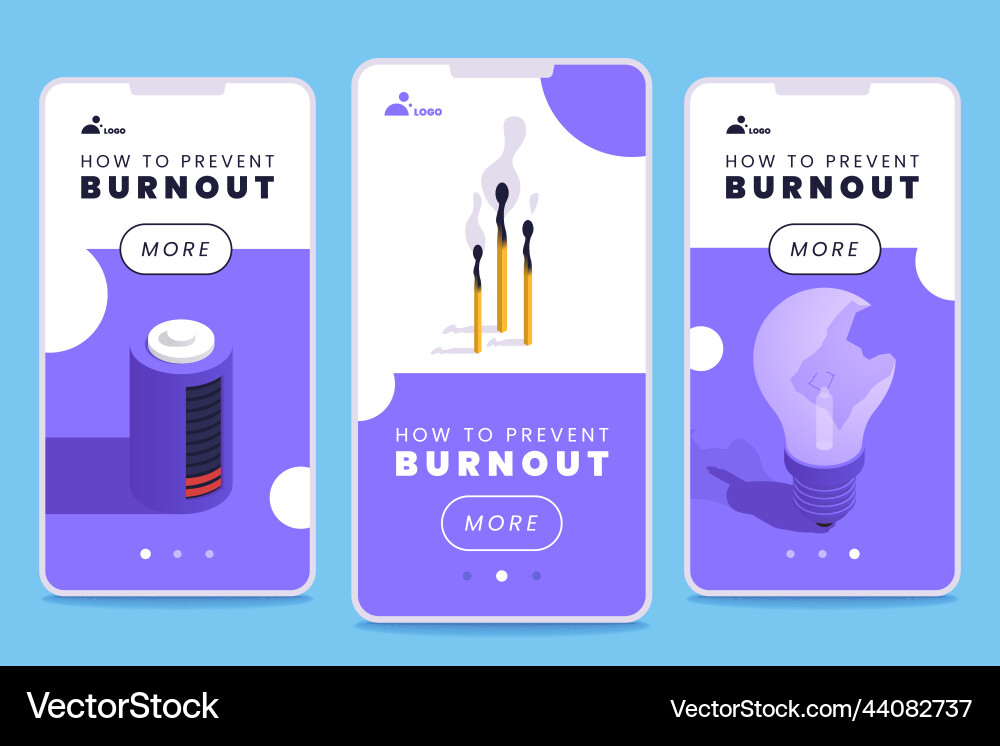 Burnout syndrome isometric set Royalty Free Vector Image